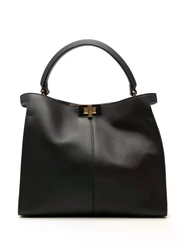 Fendi 2010-2026 Medium Calfskin Peekaboo X Lite Satchel - Black