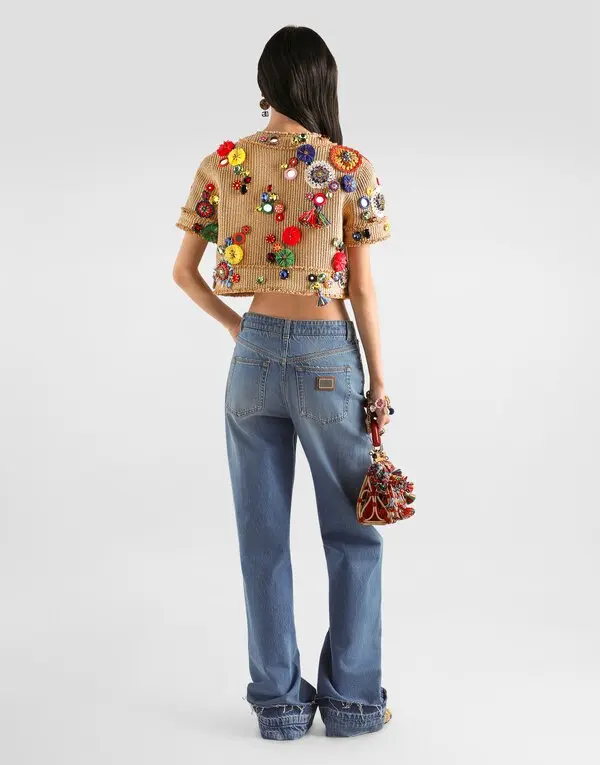 Dolce & Gabbana Raffia Jacket With Applications