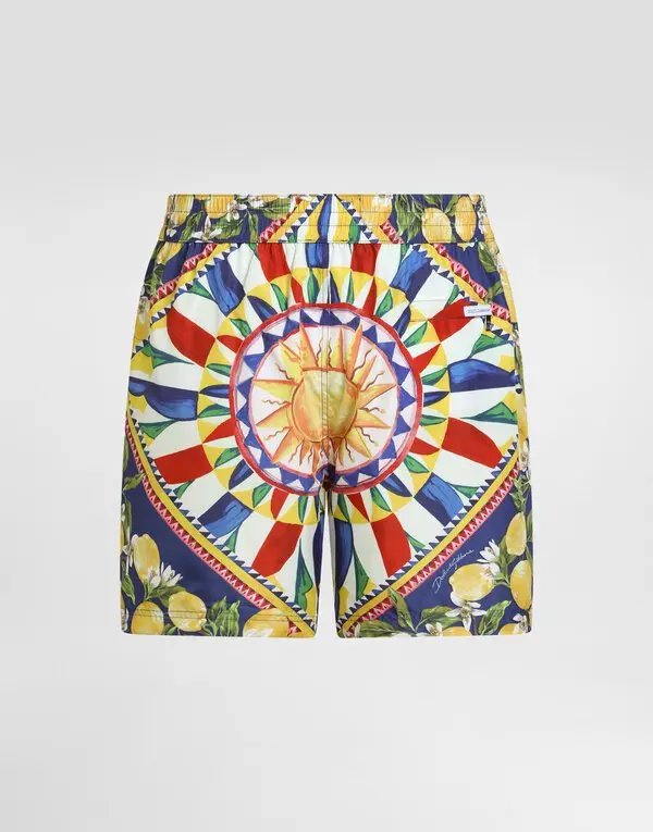 Dolce & Gabbana Carretto-print Swim Boxer Shorts - Multicolor