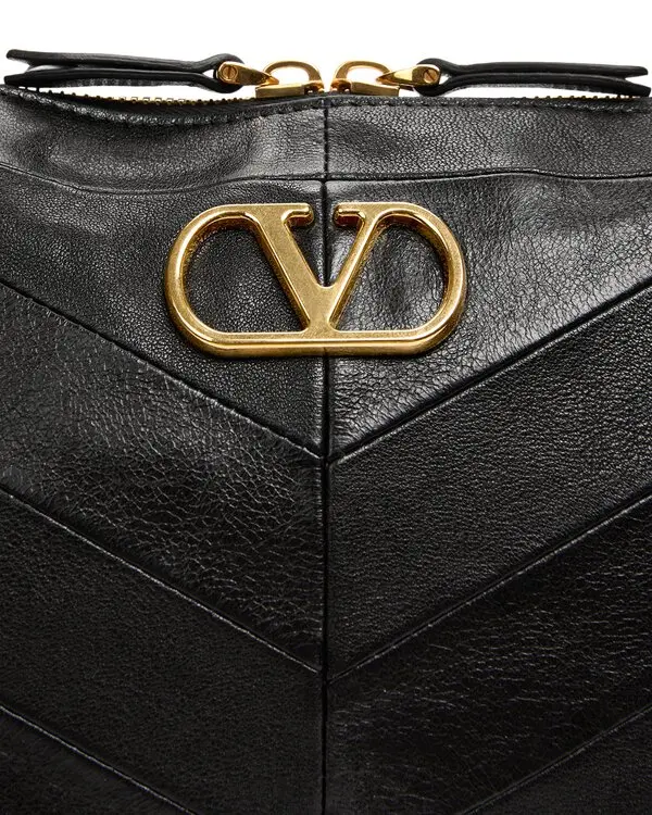 Valentino Garavani Vlogo Chevron Quilted Leather Shoulder Bag