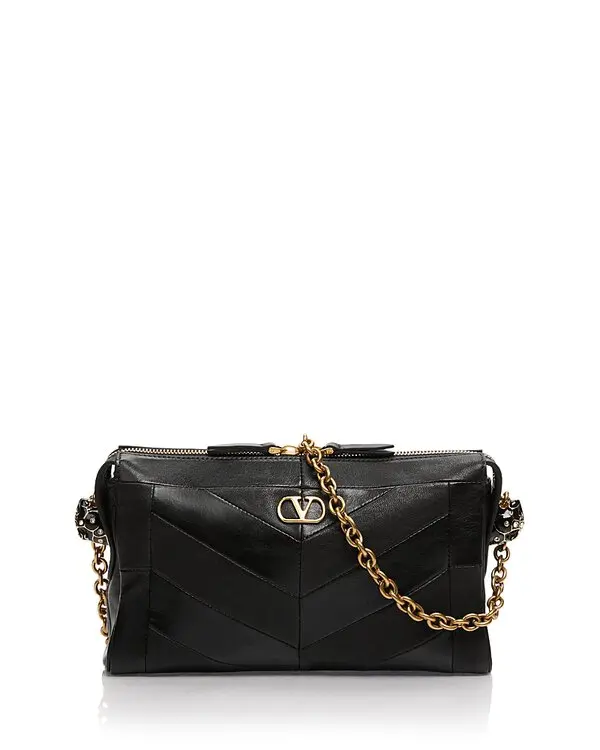 Valentino Garavani Panthea Small Leather Chevron Shoulder Bag