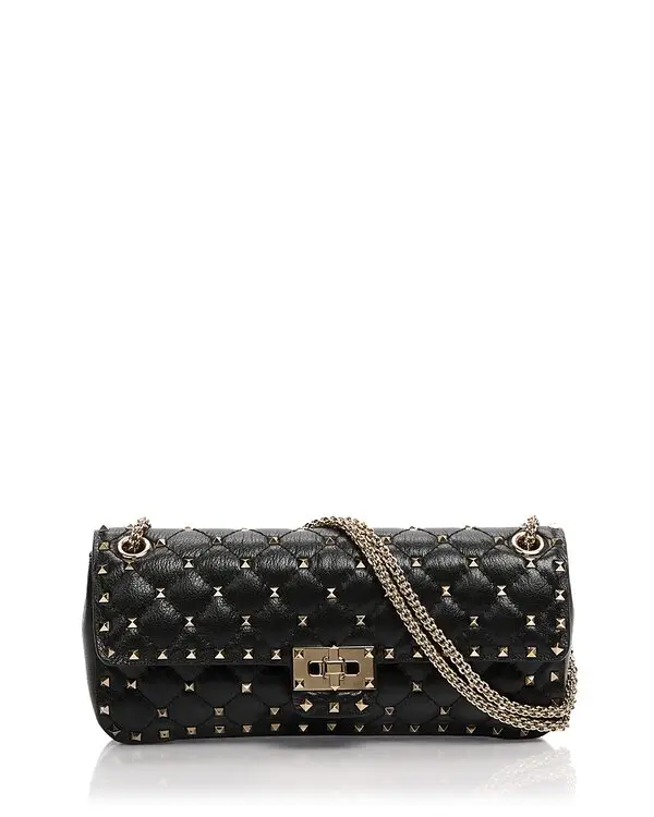 Valentino Garavani Rockstud Small Quilted Leather Shoulder Bag - Black