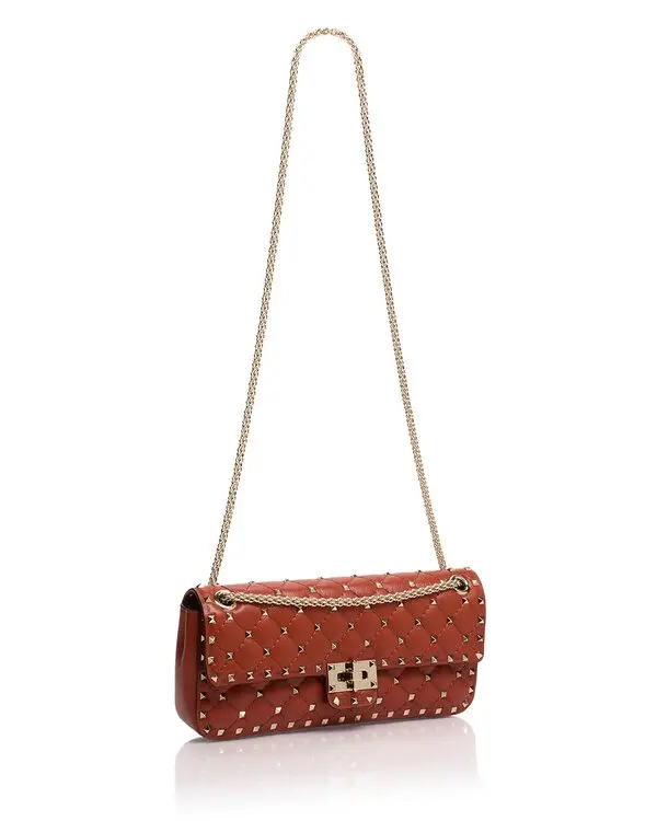 Valentino Garavani Rockstud Small Quilted Leather Shoulder Bag - Red