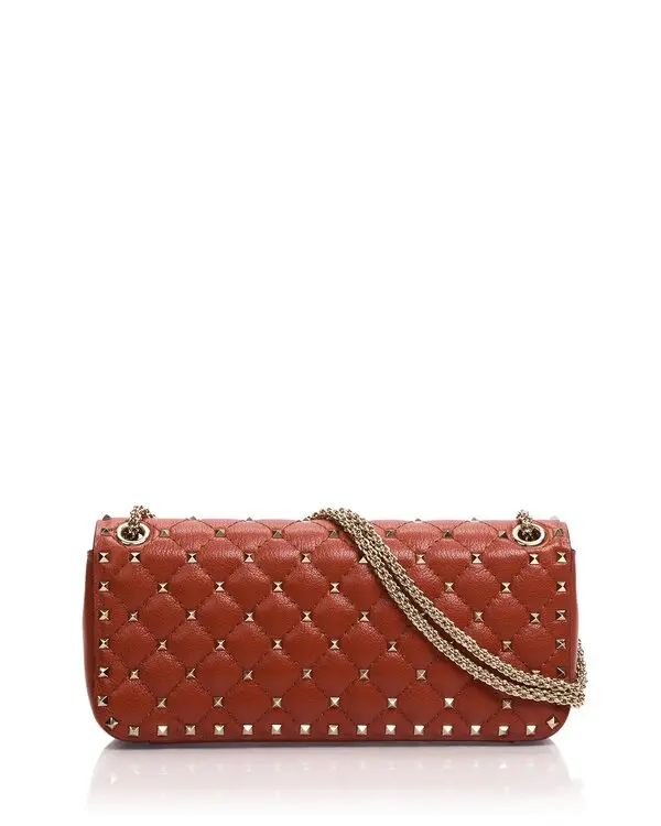 Valentino Garavani Rockstud Small Quilted Leather Shoulder Bag - Red