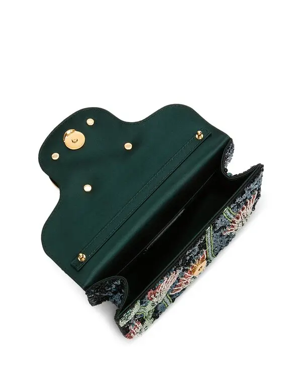 Valentino Garavani Loco Embellished Satin Shoulder Bag