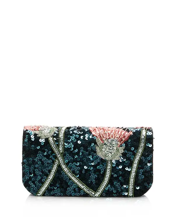 Valentino Garavani Loco Embellished Satin Shoulder Bag