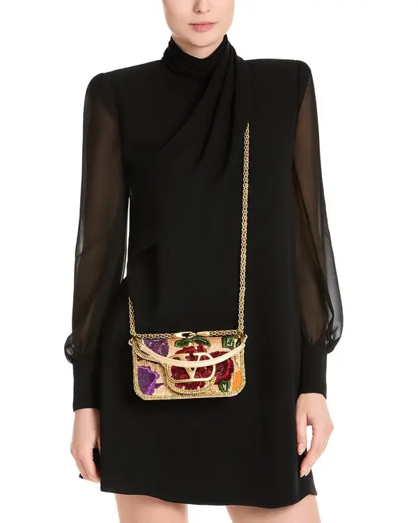 Valentino Garavani Loco Small Embellished Shoulder Bag