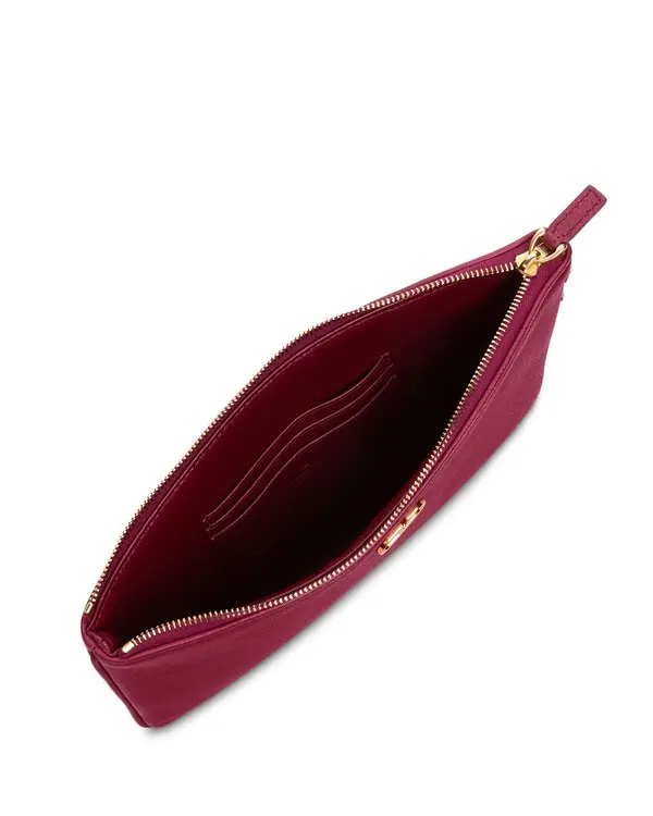 Valentino Garavani Vlogo Grained Leather Zip Pouch