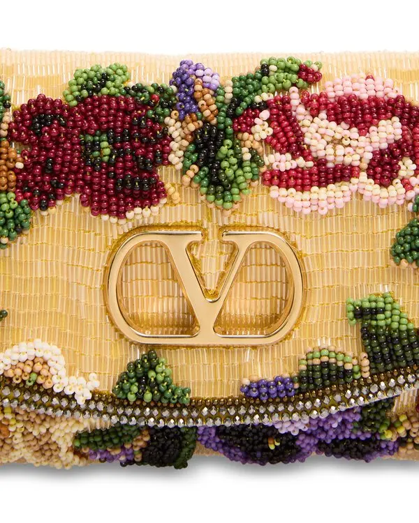 Valentino Garavani Crystal Trim Beaded Shoulder Bag