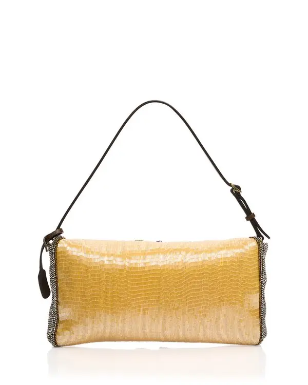 Valentino Garavani Crystal Trim Beaded Shoulder Bag