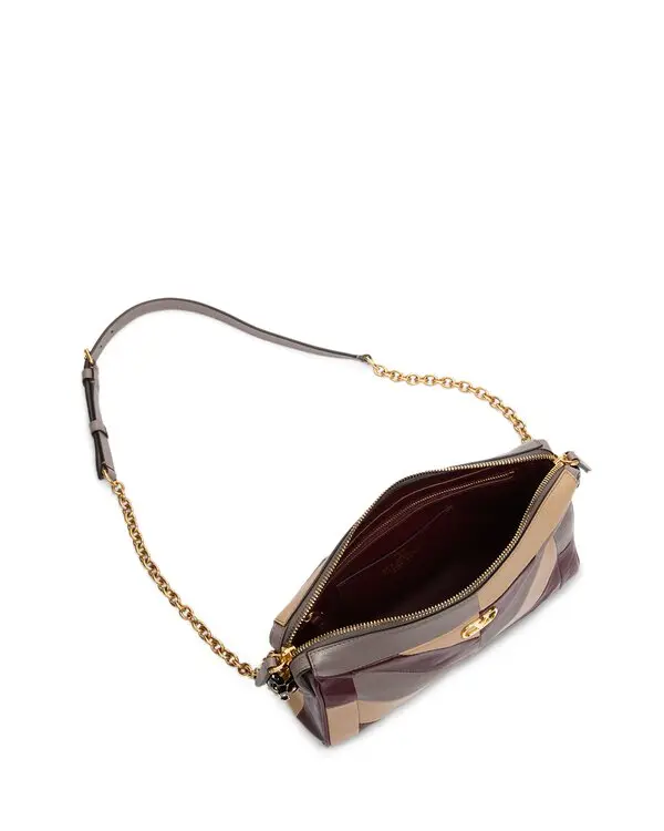 Valentino Garavani Vlogo Chevron Patchwork Leather Shoulder Bag