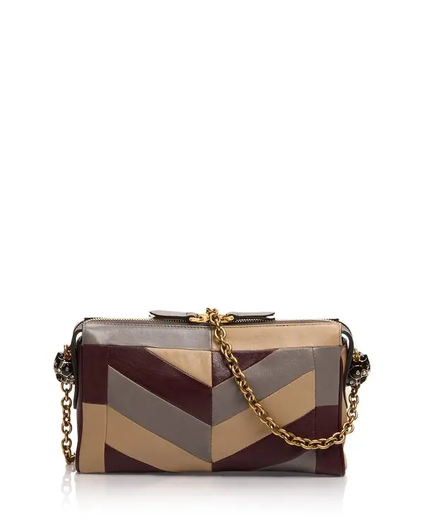 Valentino Garavani Vlogo Chevron Patchwork Leather Shoulder Bag