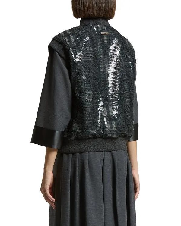 Peserico Sequin Zip Front Waistcoat