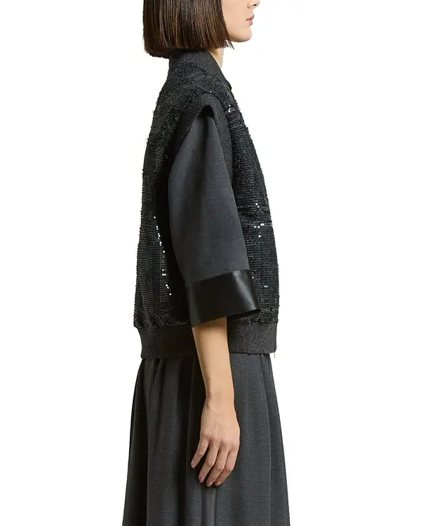 Peserico Sequin Zip Front Waistcoat