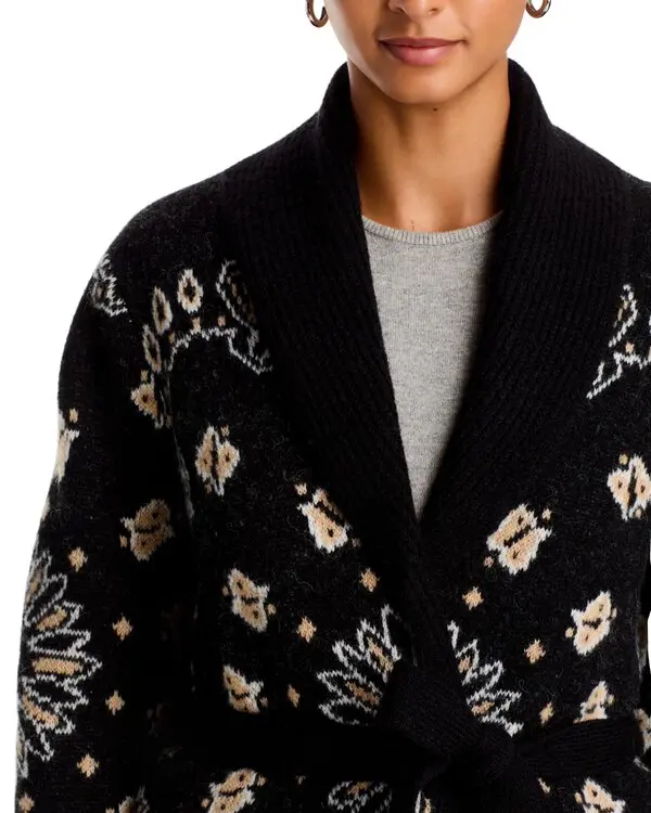 Aqua Shawl Collar Belted Cardigan Exclusive