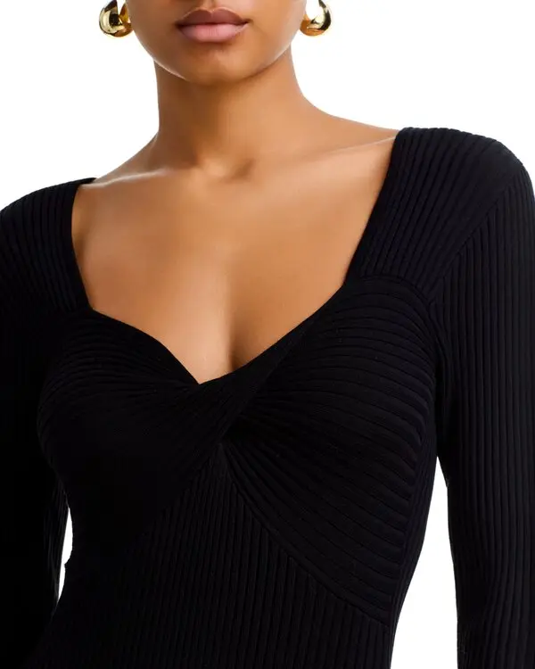 Aqua Ribbed Knit Long Sleeve Bodysuit Exclusive