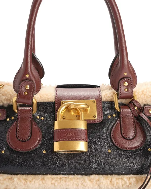 Chloé Paddington Merino Shearling & Leather Shoulder Bag