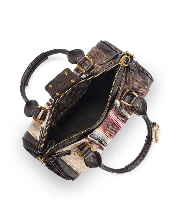 Chloé Paddington Striped Tapestry & Leather Shoulder Bag