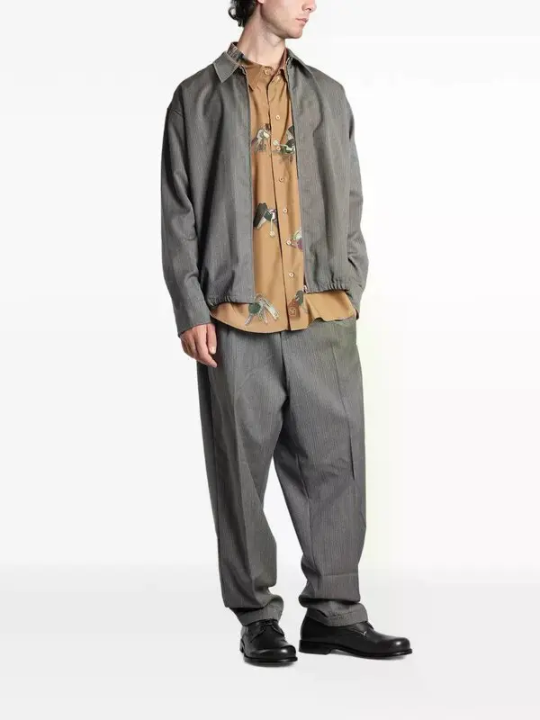 MAGLIANO People's Herringbone Pleated Trousers