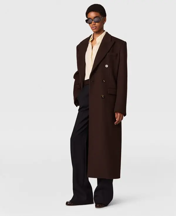 Stella McCartney Double-breasted Brushed Wool Coat