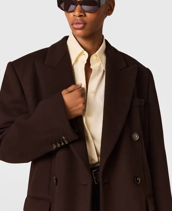 Stella McCartney Double-breasted Brushed Wool Coat