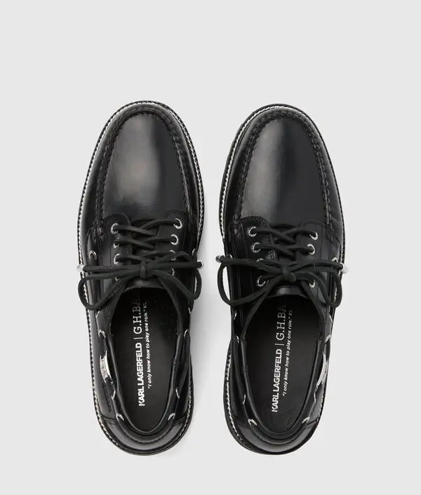 Karl Lagerfeld Kl X G.h.bass Boat Shoes - Black