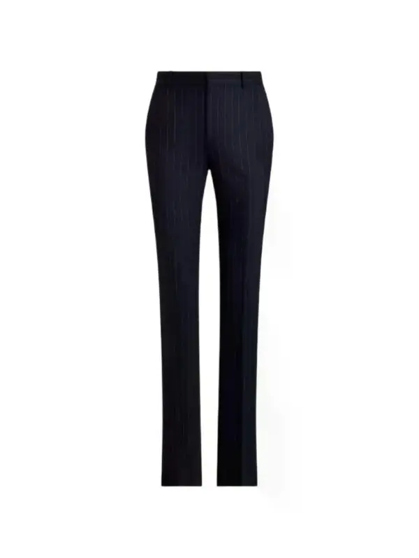 Ralph Lauren Wwoven-slim Pinstripe-pattern Twill Trousers
