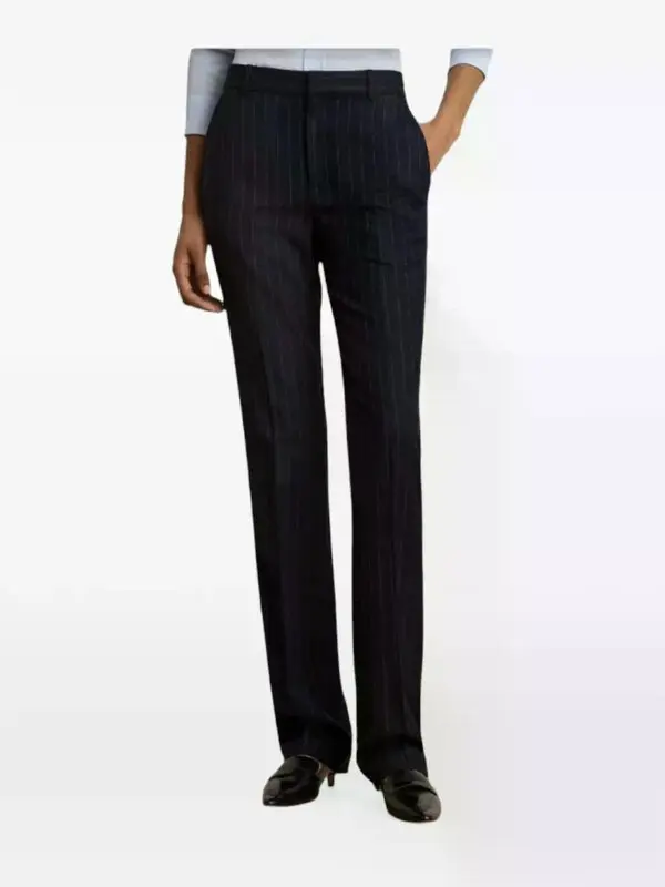 Ralph Lauren Wwoven-slim Pinstripe-pattern Twill Trousers