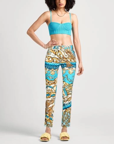 Moschino Pants Azure Size Cotton, Elastane
