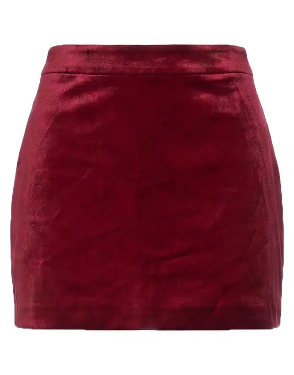 JUCCA Mini Skirt Burgundy Size Cotton, Viscose