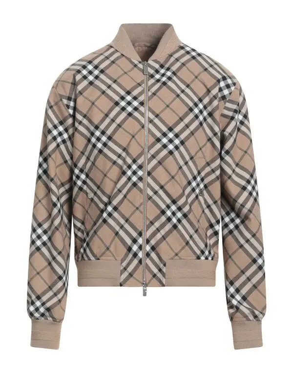 Burberry Jacket Khaki Size Polyester, Wool