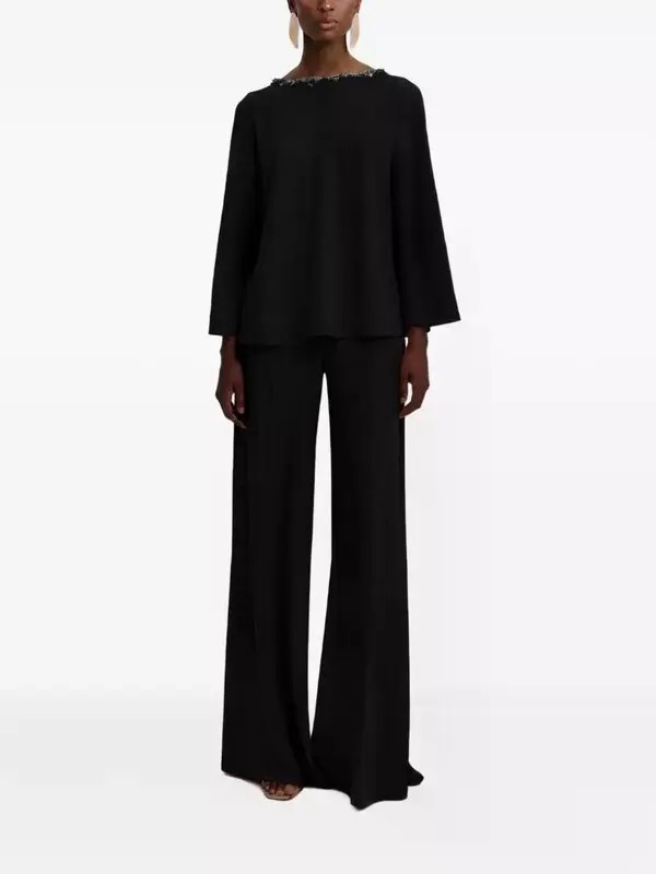 GEMY MAALOUF Beaded Cowl-back Top