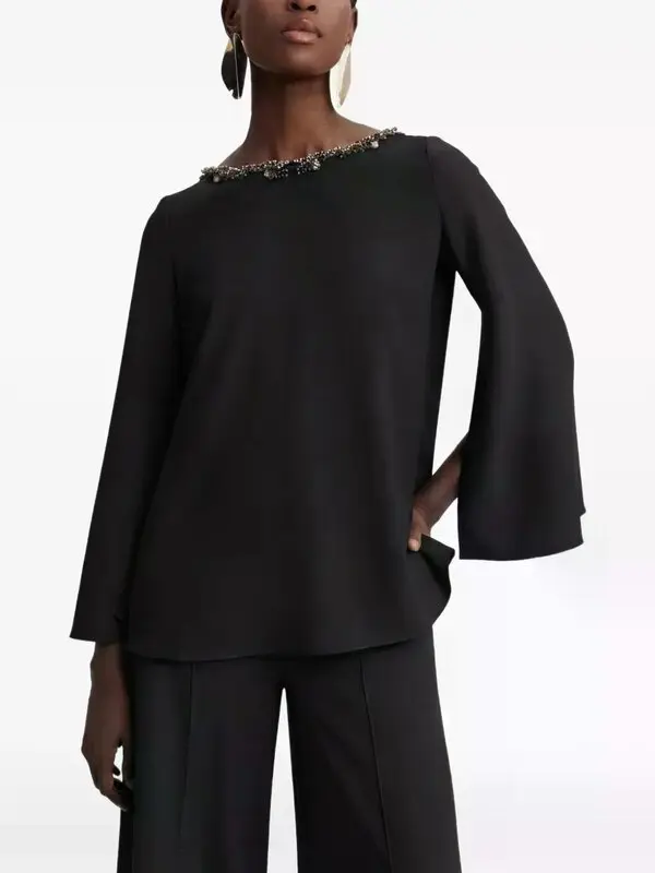 GEMY MAALOUF Beaded Cowl-back Top