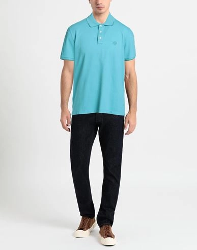 JACOB COHЁN Polo Shirt Turquoise Size Cotton, Elastane