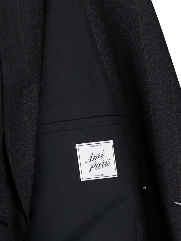 AMI Paris Double-breasted Blazer In Virgin Wool