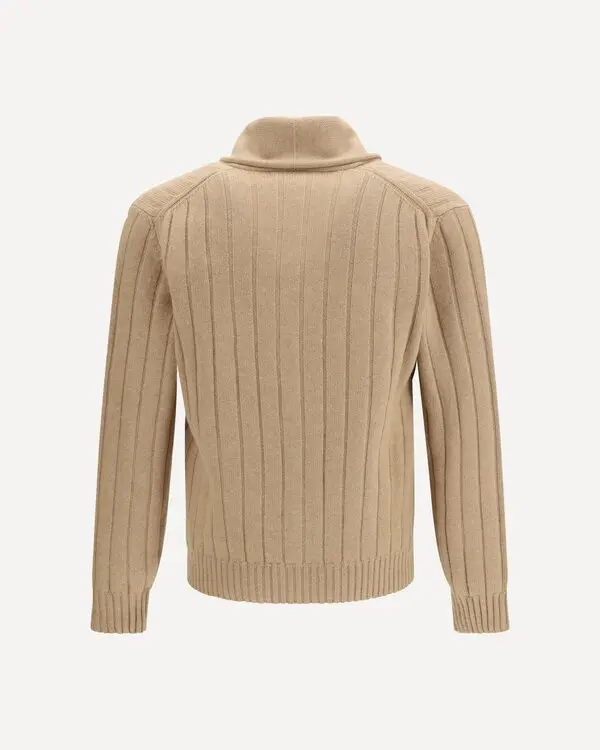 Brunello Cucinelli Ribbed Cashmere Cardigan - Beige