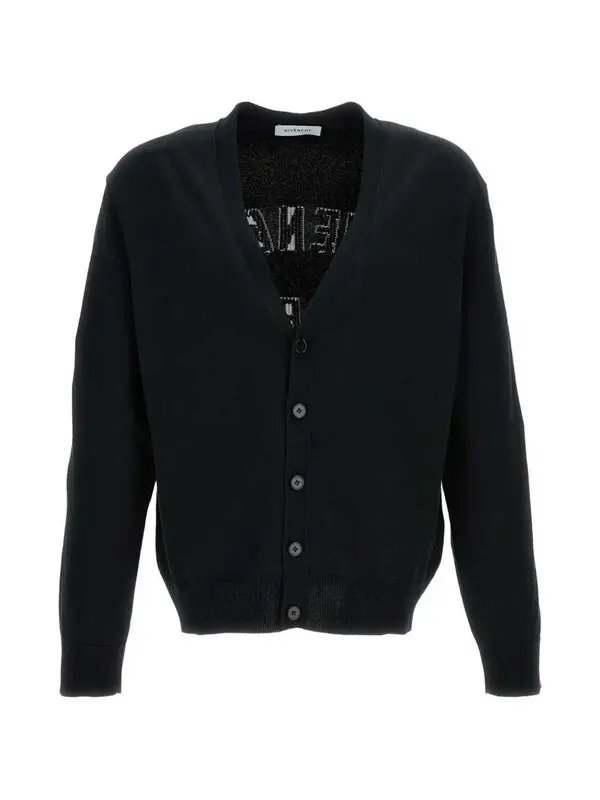 Givenchy Couture Seam Knit Cardigan With Paris Detail