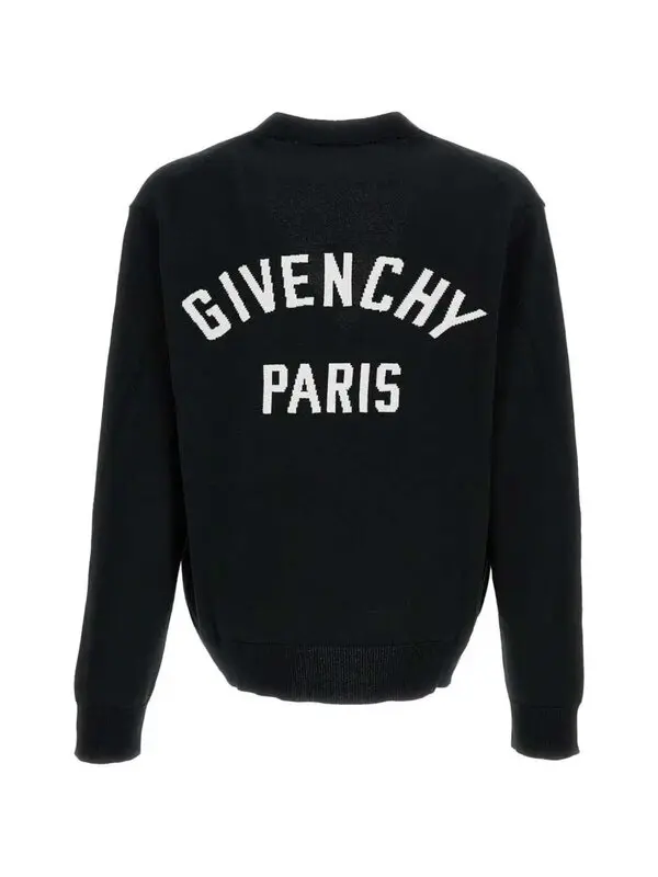Givenchy Couture Seam Knit Cardigan With Paris Detail