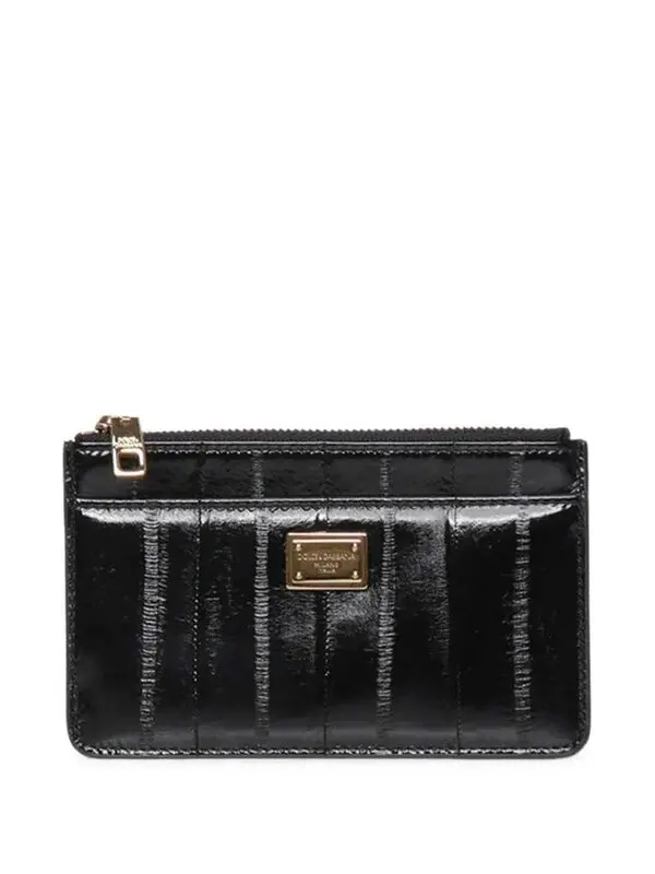 Dolce & Gabbana Card Holder With Logo Plaque Panel - Black