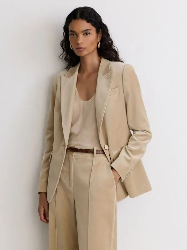 REISS Nessa Petite Suit Jacket - Blonde Neutral