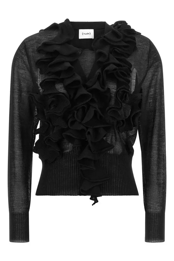 NUDE Ruffle Cardigan