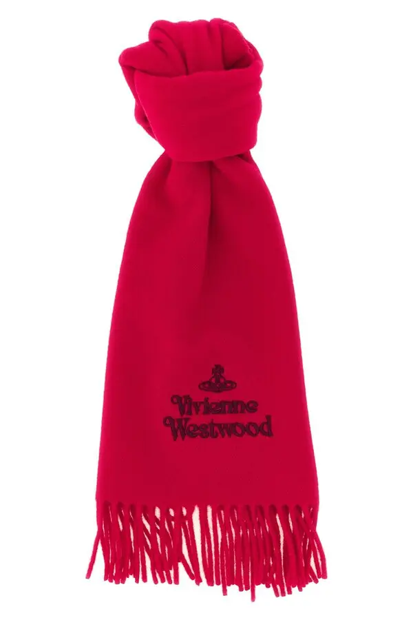VIVIENNE WESTWOOD Scarf With Embroide Logo - Red