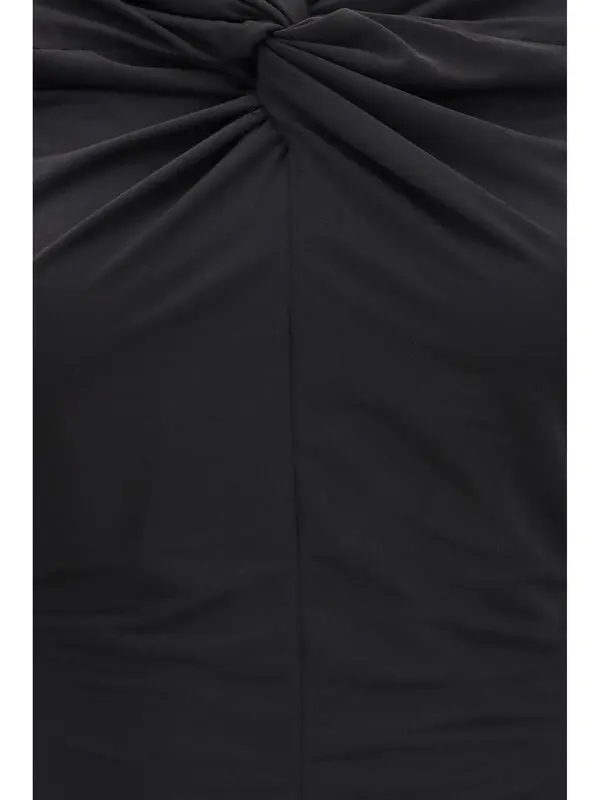 NISSA Long-sleeve Bodysuit With Twist Detail - Black