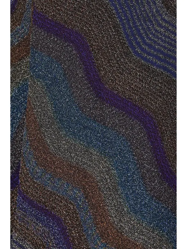 Missoni Sequined Chevron Lamé Viscose Long Skirt