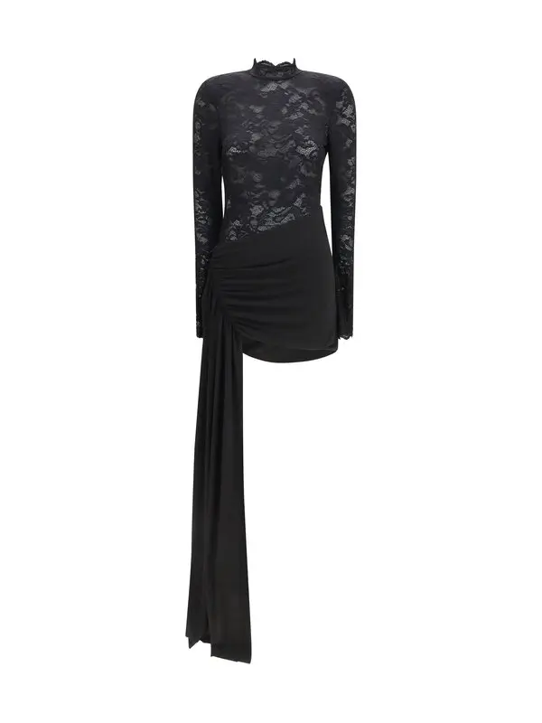 NISSA Low-back Mini Lace Dress