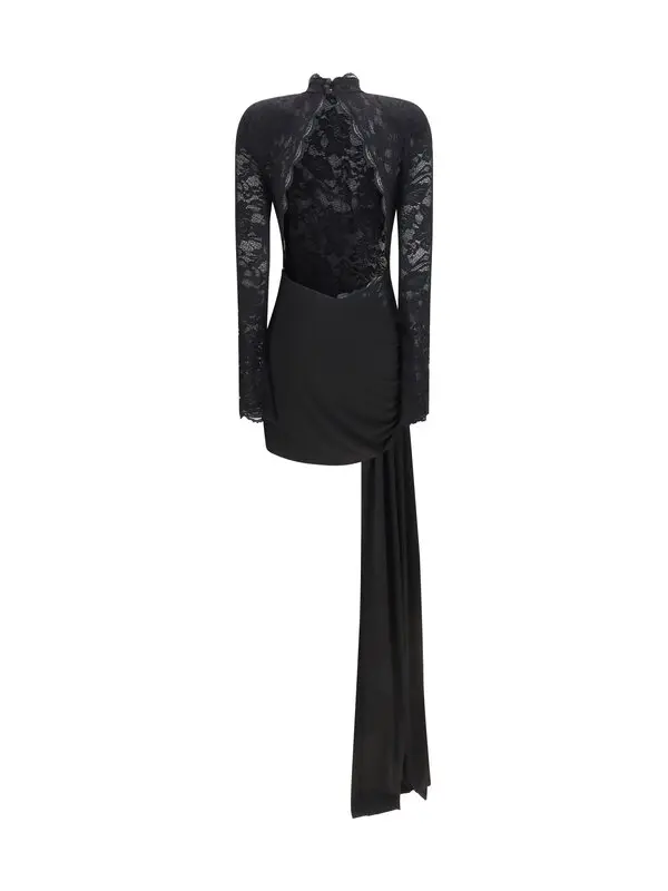 NISSA Low-back Mini Lace Dress