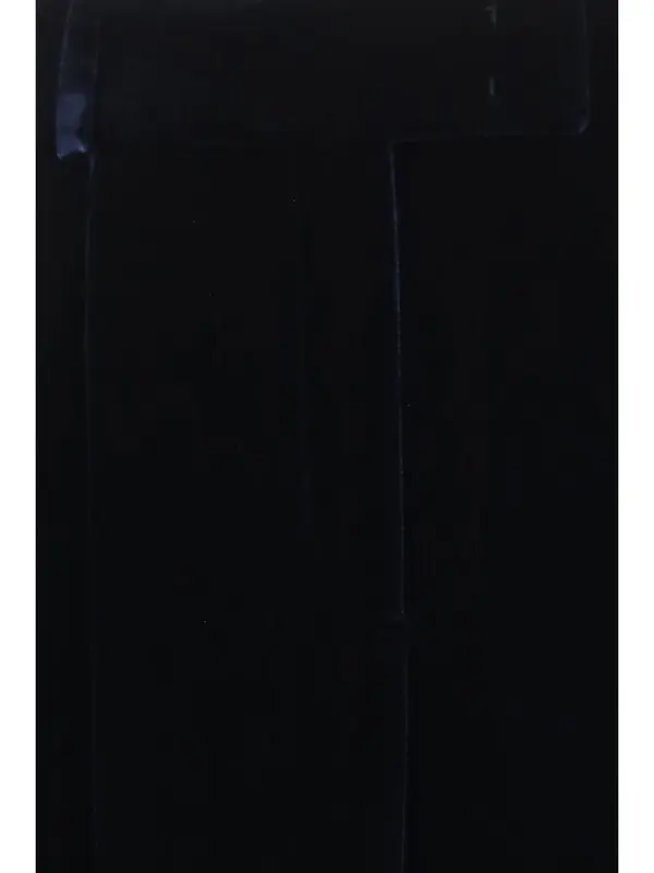 Giorgio Armani Wide Leg Pants With Double Pleats In Viscose And Silk Velvet - Blue