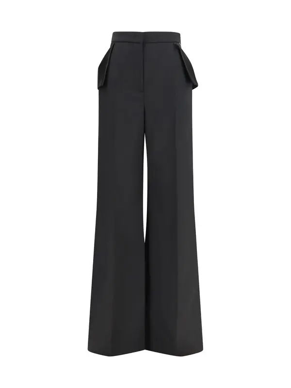 NISSA Wide-leg Wool-blend Pants