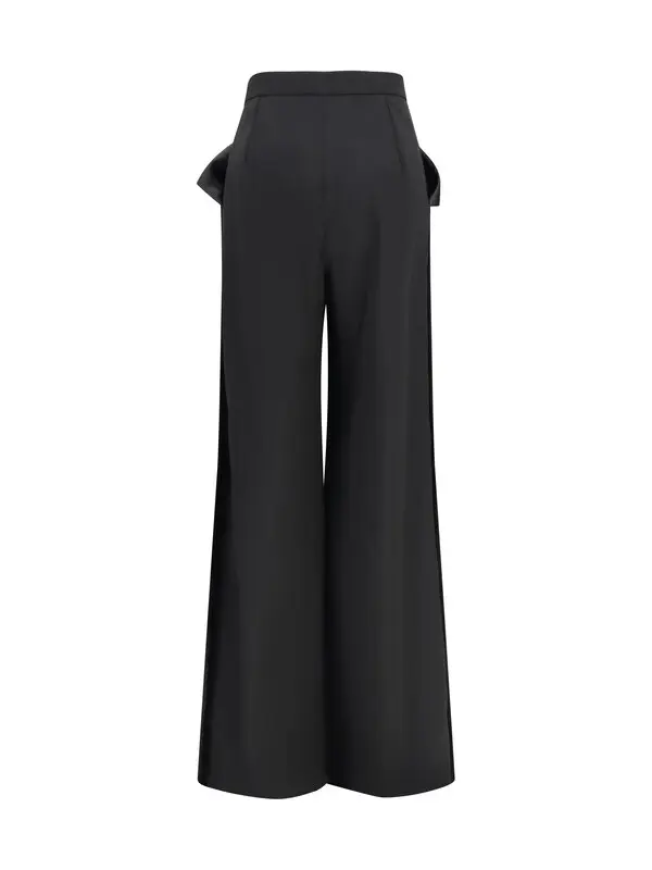 NISSA Wide-leg Wool-blend Pants