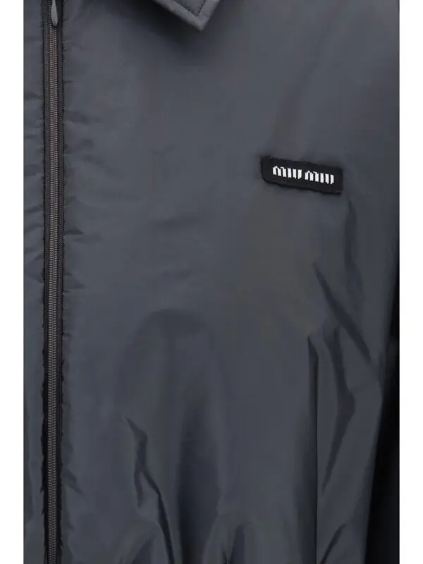 Miu Miu Technical Fabric And Shearling Windbreaker Jacket